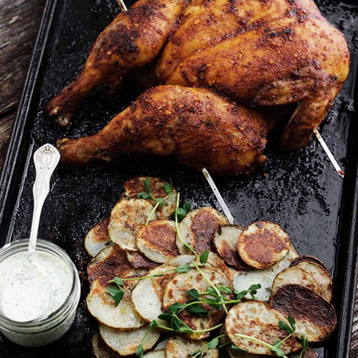 Piri Piri Chicken with Potatoes and Green Chilli Dressing