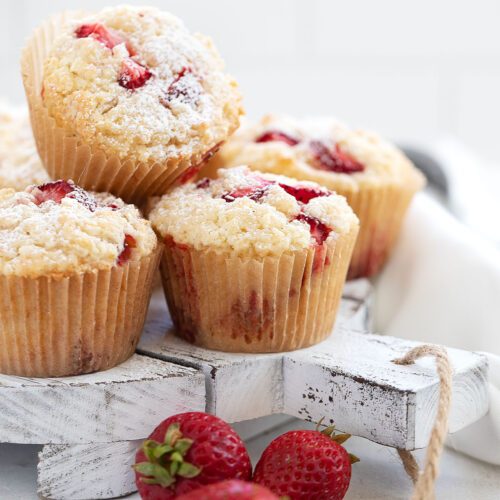 Strawberry Shortcake Muffins - Seasons and Suppers