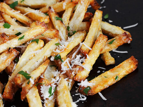 Easy Garlic Aioli Fries - Seasons and Suppers