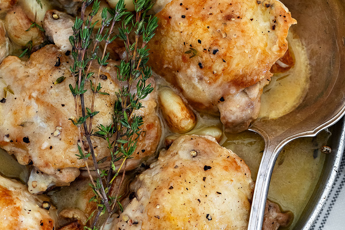 Rustic Chicken with Garlic Gravy - Seasons and Suppers