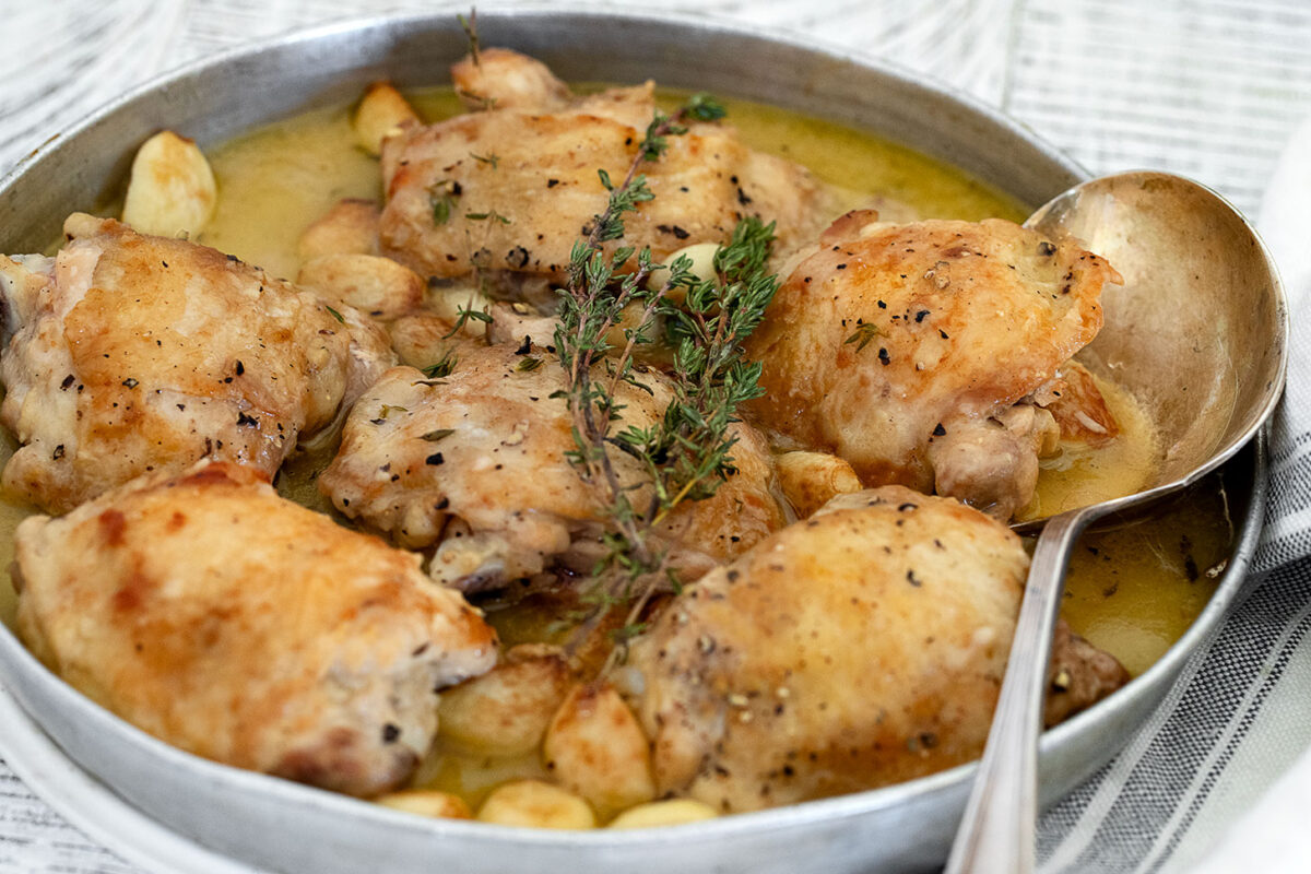 Rustic Chicken with Garlic Gravy - Seasons and Suppers