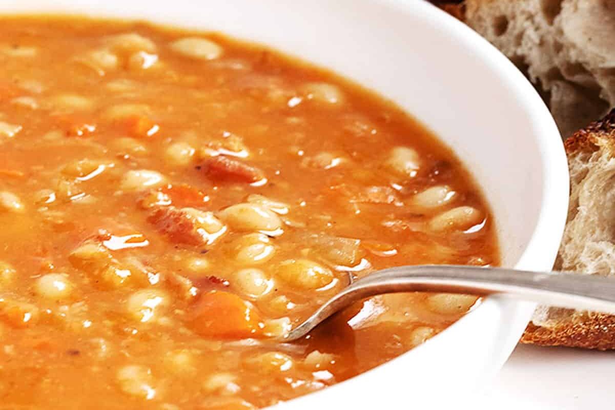 Quick and Easy Bean with Bacon Soup | Seasons and Suppers