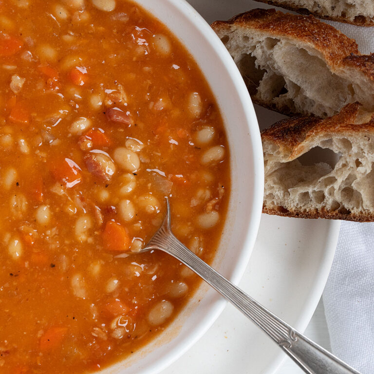 Quick and Easy Bean with Bacon Soup | Seasons and Suppers