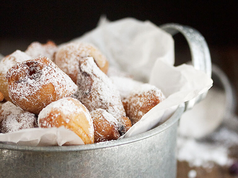 Mini Blueberry Beignets - Seasons and Suppers