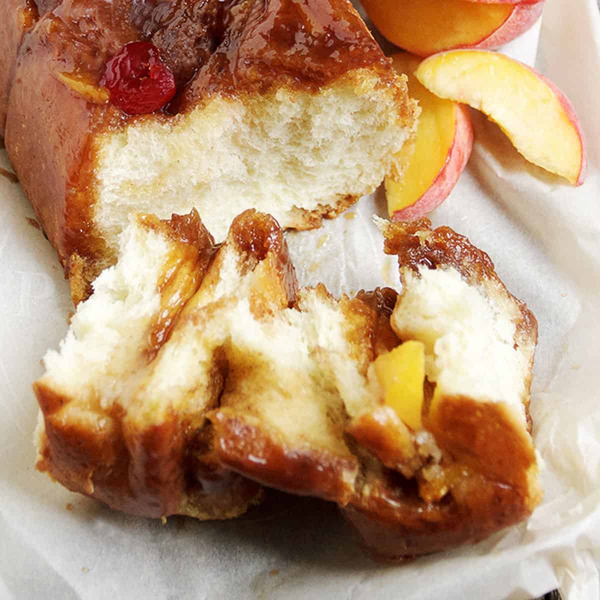 Peach Sticky Buns - Seasons and Suppers