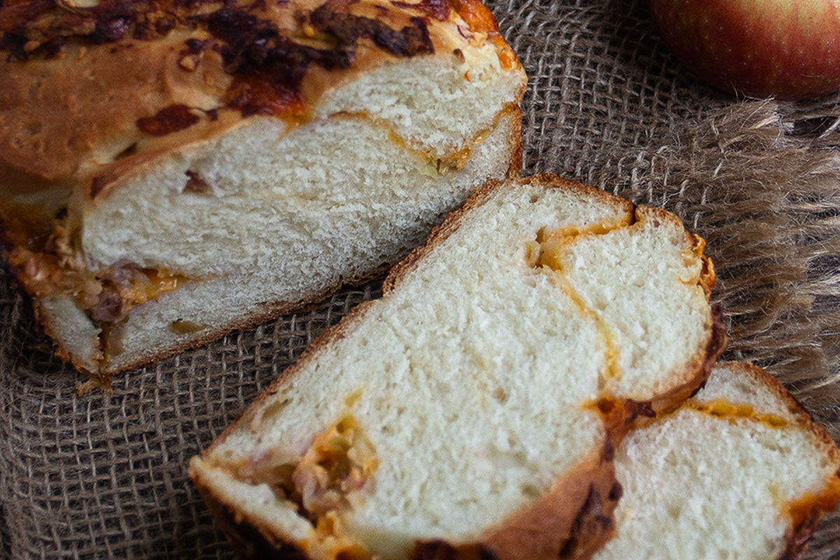 Twisted Apple Cheddar Bread - Seasons and Suppers