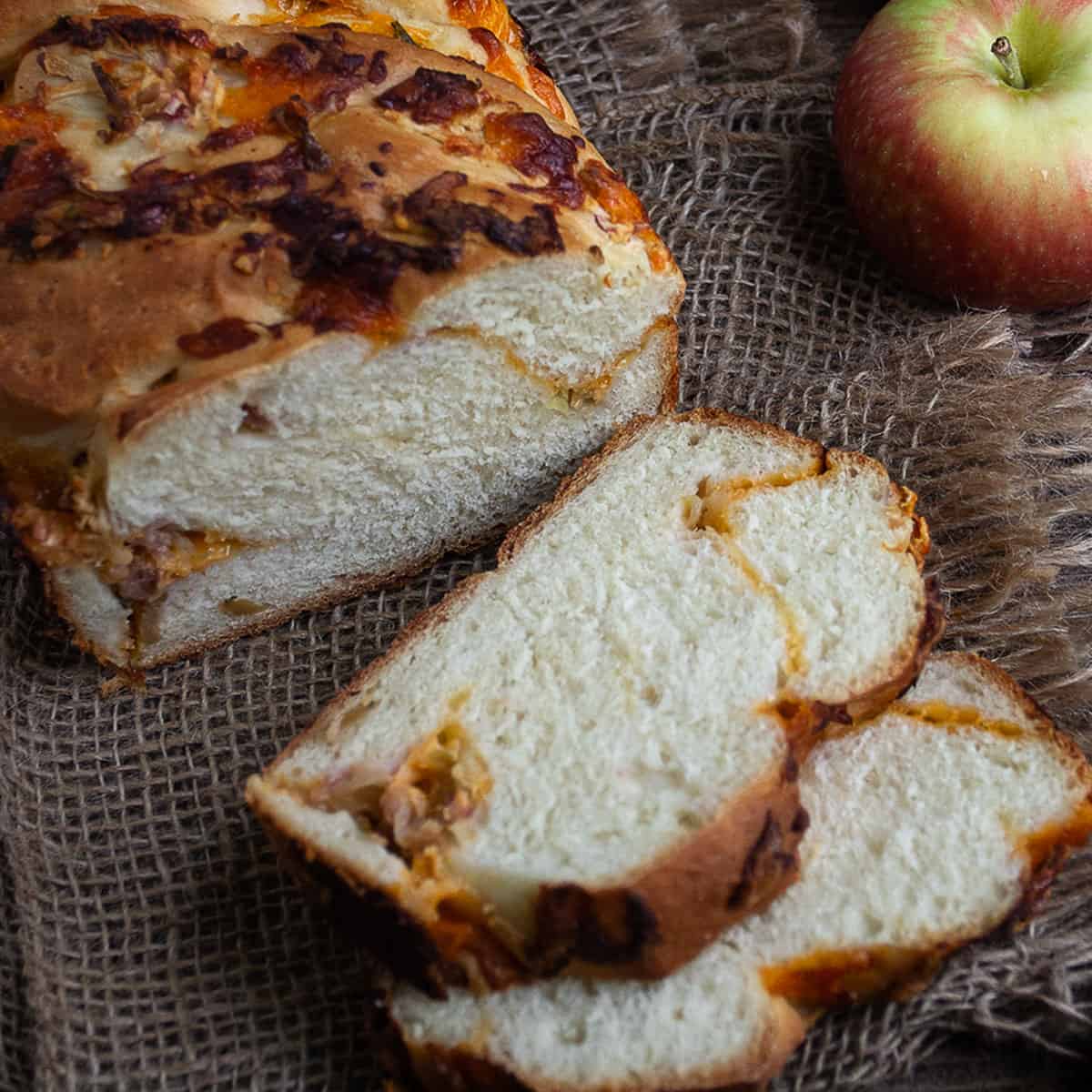 Twisted Apple Cheddar Bread - Seasons and Suppers