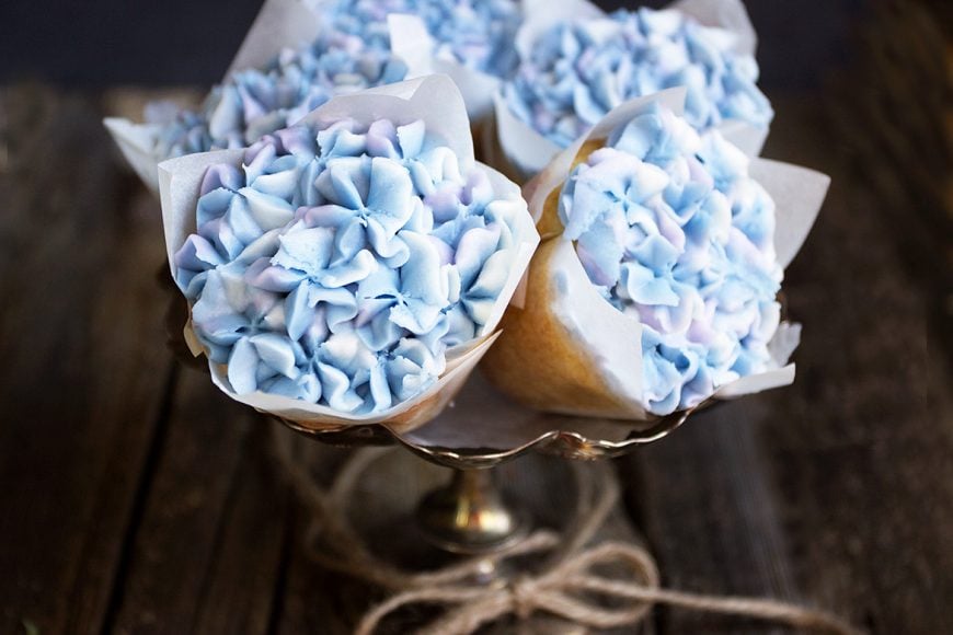 Hydrangea Cupcakes - Seasons and Suppers