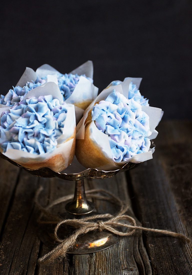 Hydrangea Cupcakes - Seasons and Suppers