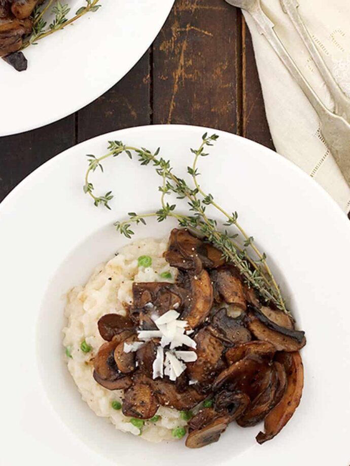 Mushroom Barley Risotto - Seasons and Suppers