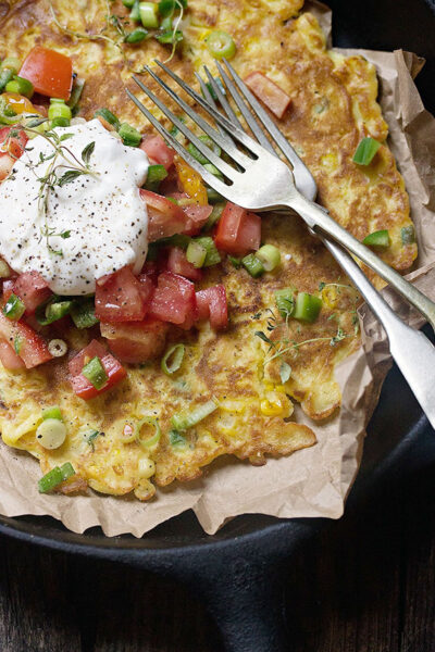 Savoury Corn Cakes - Seasons and Suppers