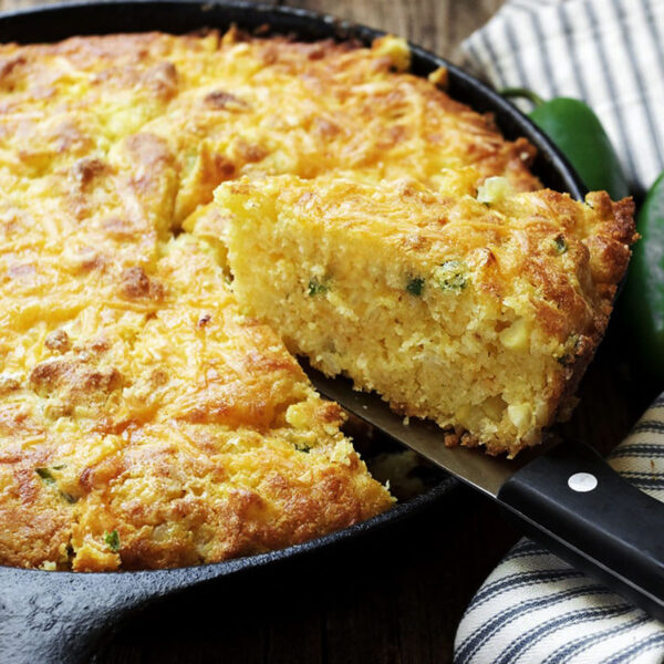 Jalapeno and Cheddar Cheese Skillet Cornbread - Seasons and Suppers
