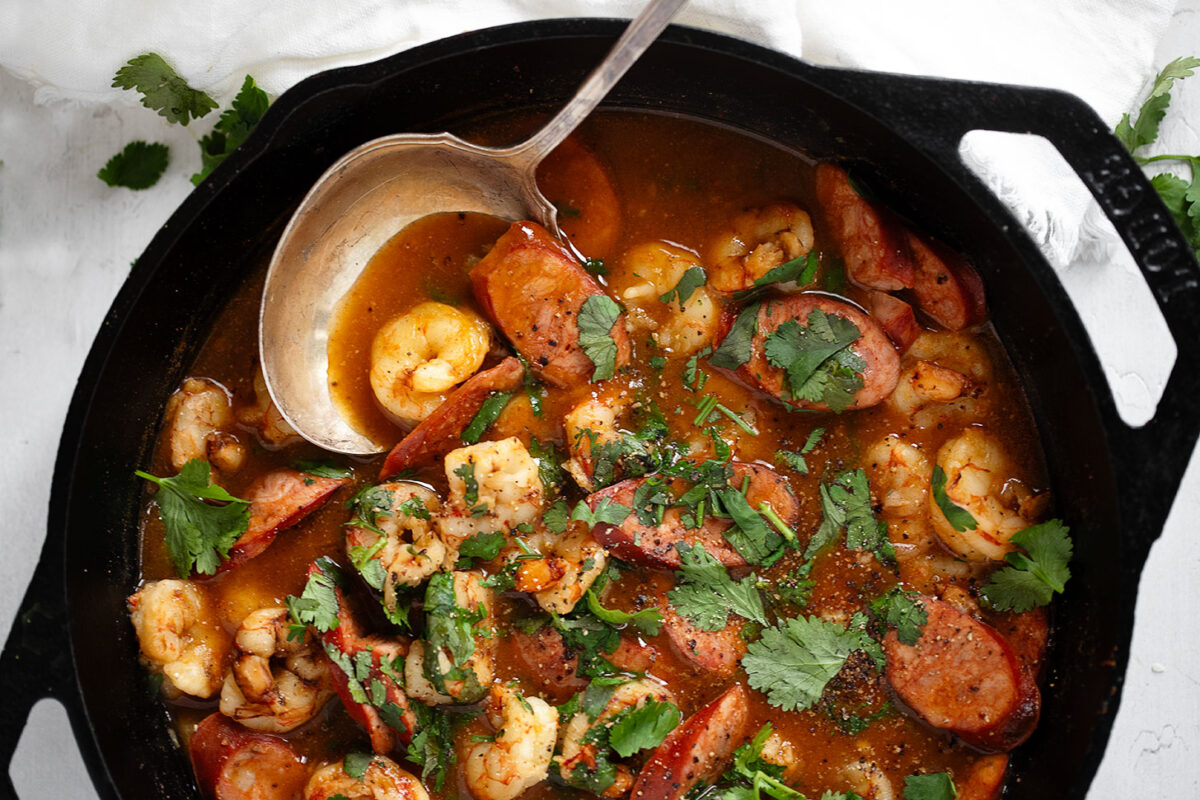 Spicy Chorizo and Shrimp - Seasons and Suppers