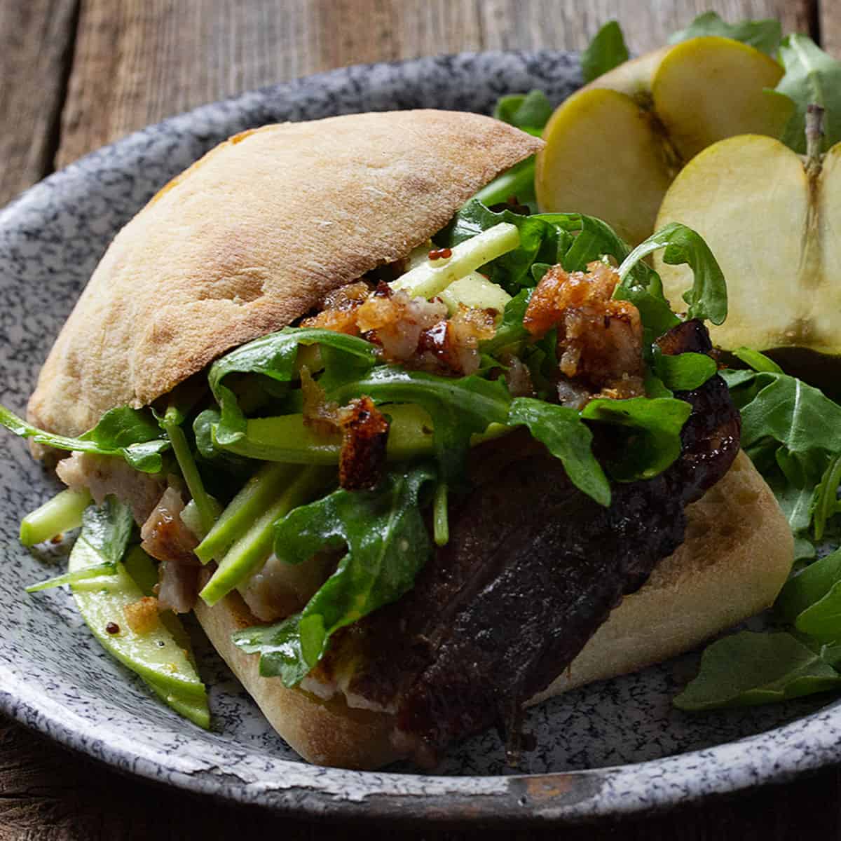 Apple Braised Pork Belly Sandwich - Seasons and Suppers