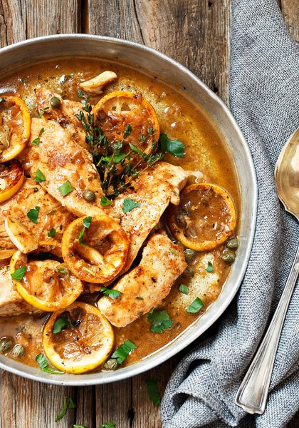 Charred Lemon Chicken - Seasons and Suppers