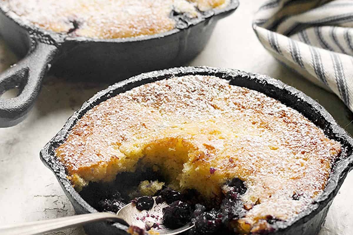 Blueberry Lemon Pudding Cake - Seasons and Suppers