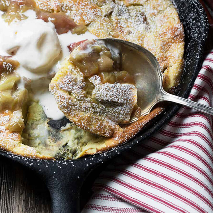 Rhubarb Dutch Baby - Seasons and Suppers