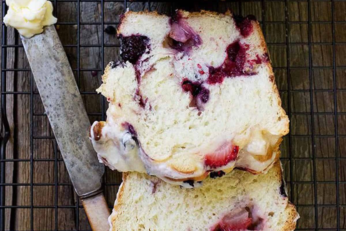 Glazed Summer Fruit Yeast Bread - Seasons and Suppers