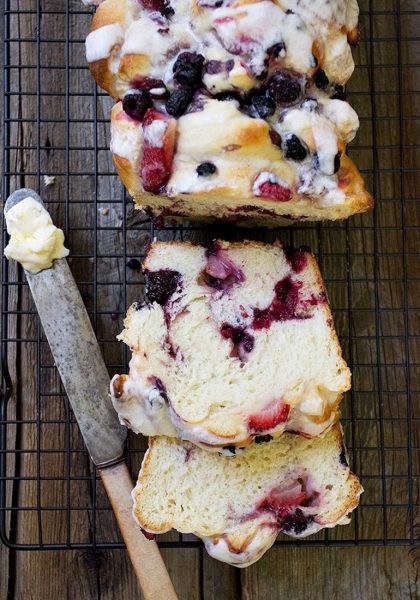 Glazed Summer Fruit Yeast Bread - Seasons and Suppers