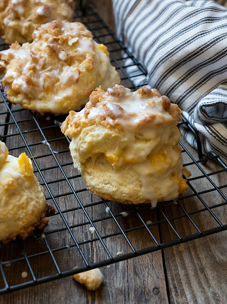 Peach Crisp Buttermilk Biscuits - Seasons and Suppers
