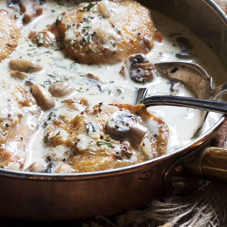 Creamy Mushroom Tarragon Chicken | Seasons and Suppers