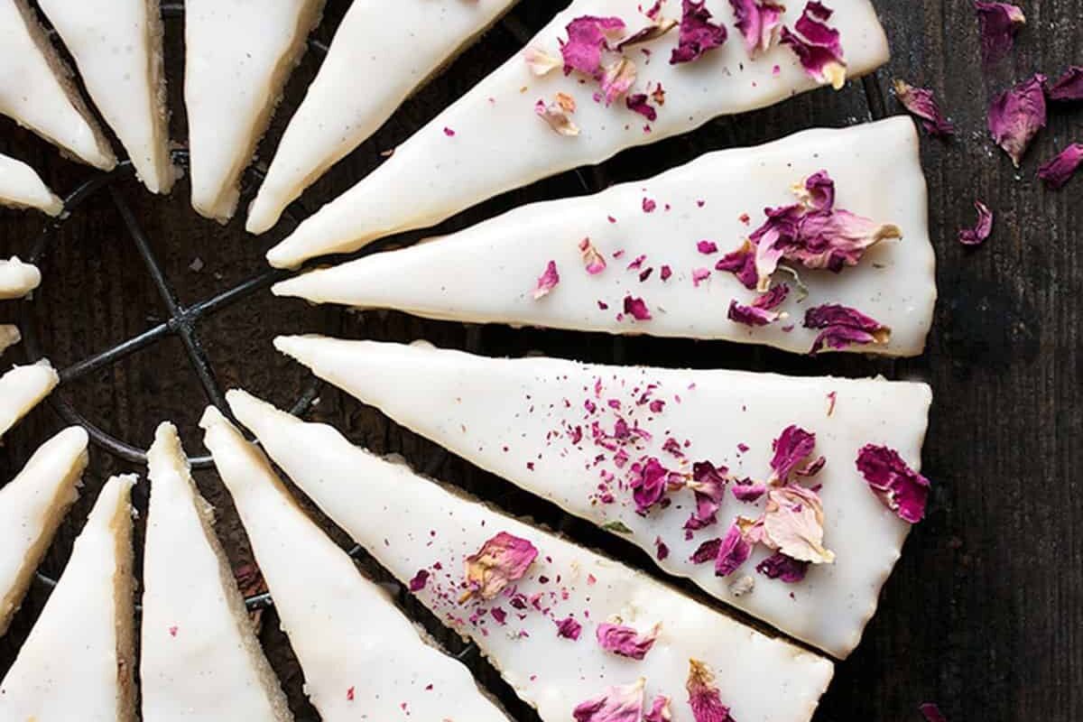 Vanilla Rose Shortbread Cookies - Seasons and Suppers
