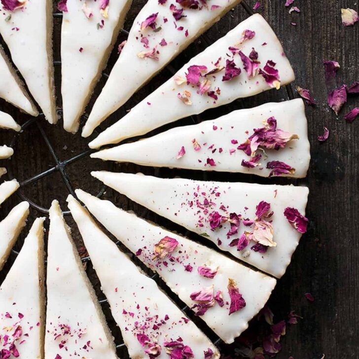 Vanilla Rose Shortbread Cookies - Seasons and Suppers