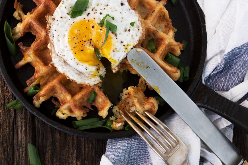 Loaded Potato Waffles - Seasons and Suppers