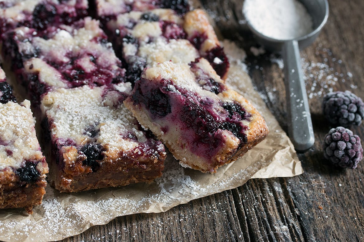 Blackberry Crumb Squares - Seasons and Suppers