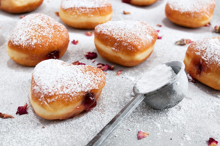 Heart-Shaped Jam-Filled Donuts - Seasons and Suppers