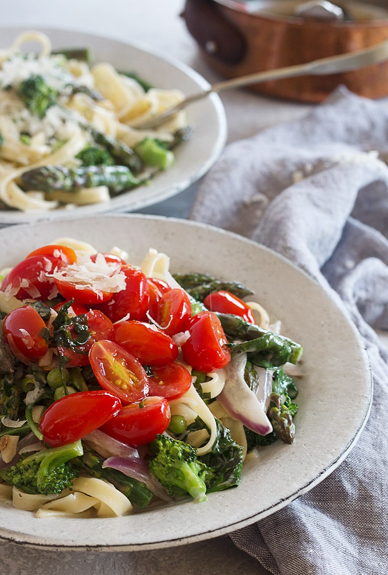 Classic Pasta Primavera - Seasons and Suppers