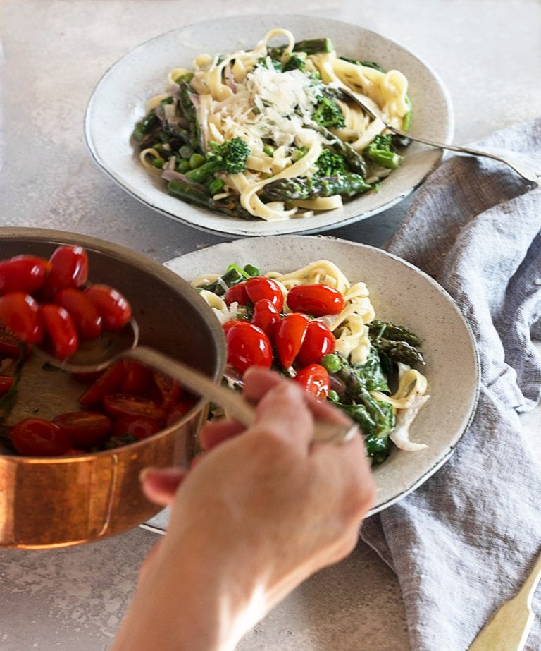 Classic Pasta Primavera - Seasons and Suppers