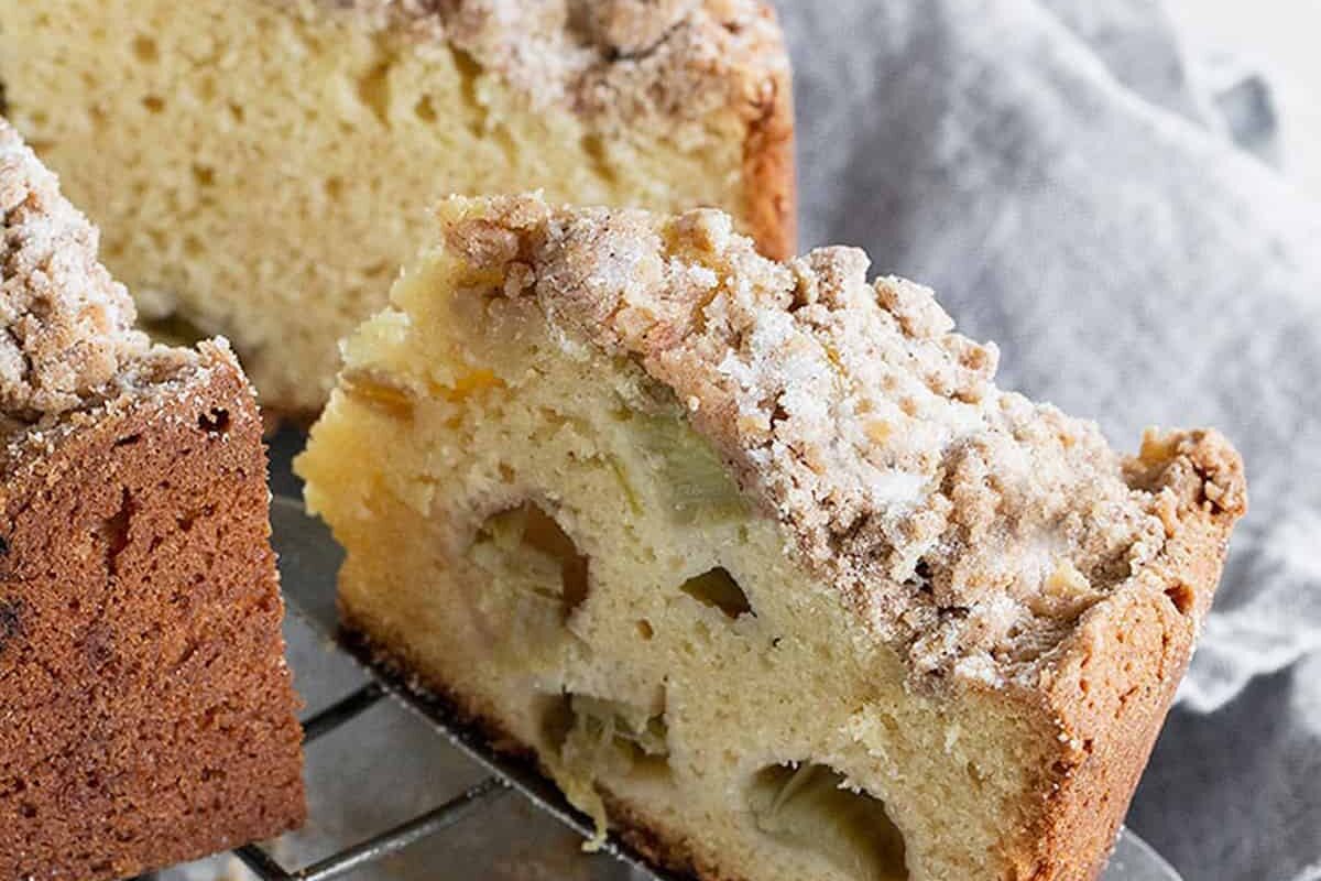 Rhubarb Crumble Cake - Seasons and Suppers