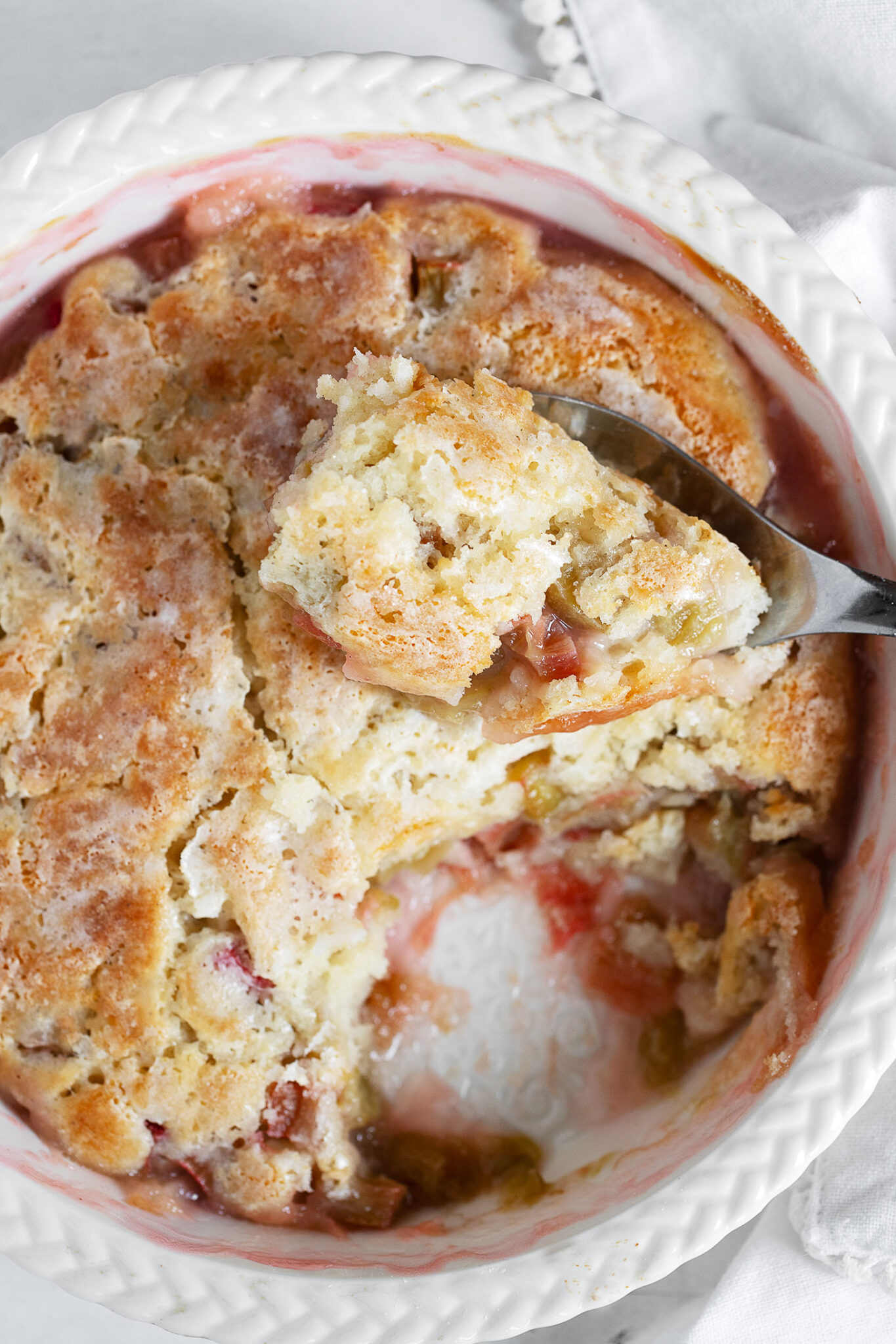 Rhubarb Pudding Cake - Seasons and Suppers