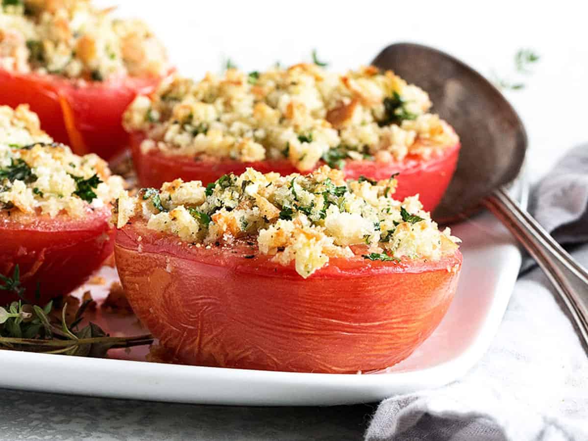 Baked Tomatoes with Goat Cheese - Seasons and Suppers