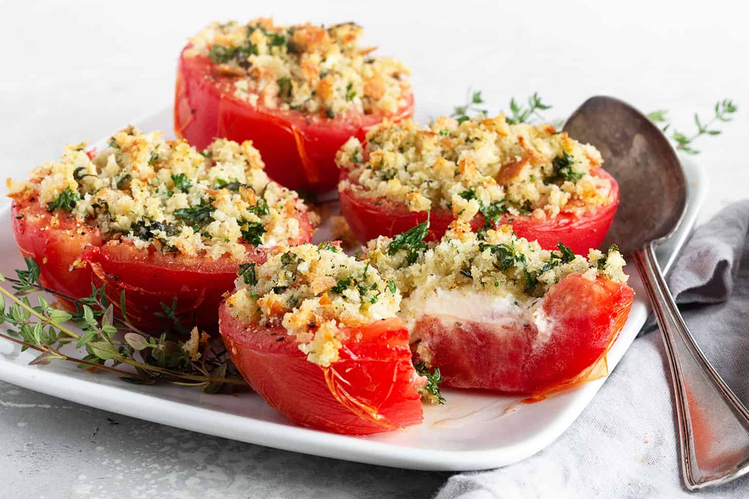 Baked Tomatoes with Goat Cheese - Seasons and Suppers