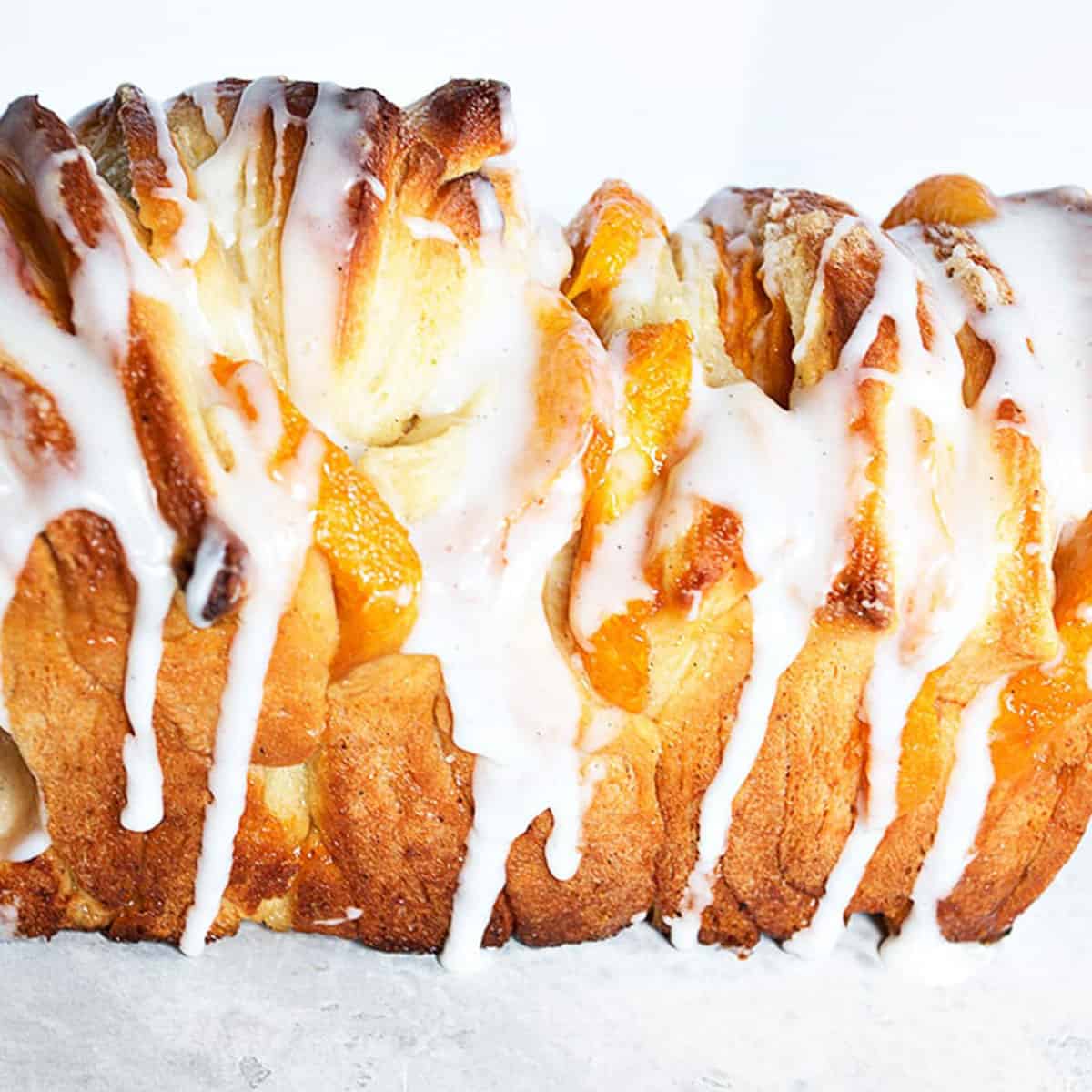 Vanilla Peach Pull Apart Bread - Seasons and Suppers