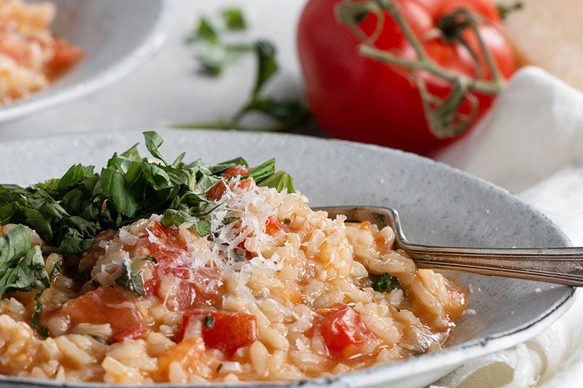 Tomato Basil Risotto - Seasons and Suppers