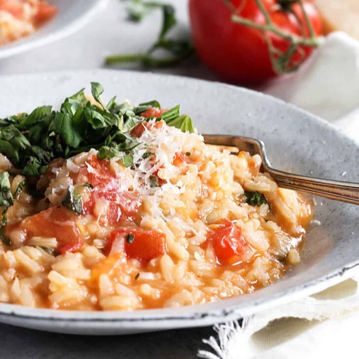 Tomato Basil Risotto - Seasons and Suppers