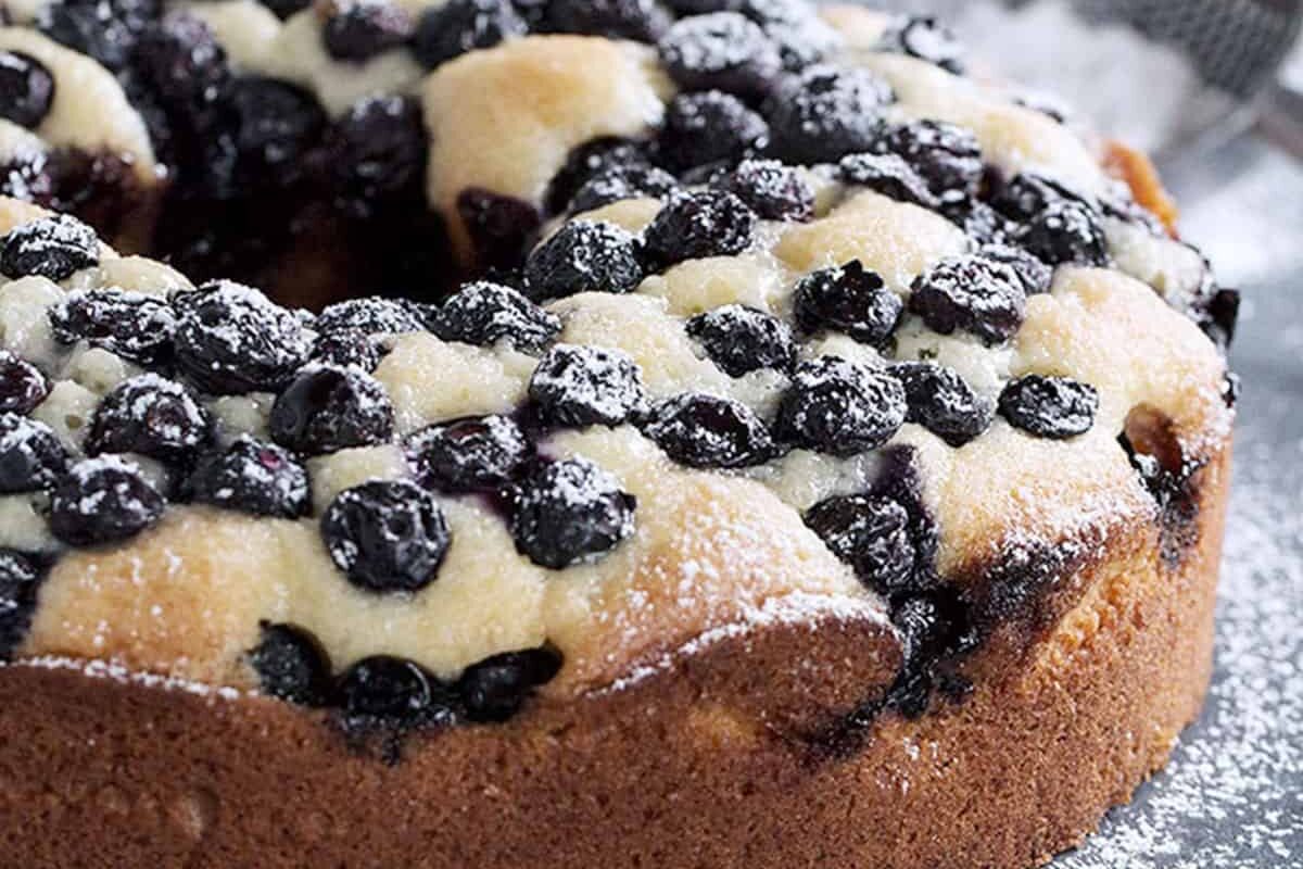 Blueberry Sour Cream Cake - Seasons and Suppers