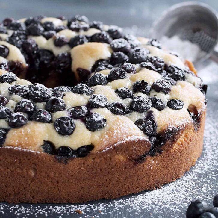 Blueberry Sour Cream Cake - Seasons and Suppers