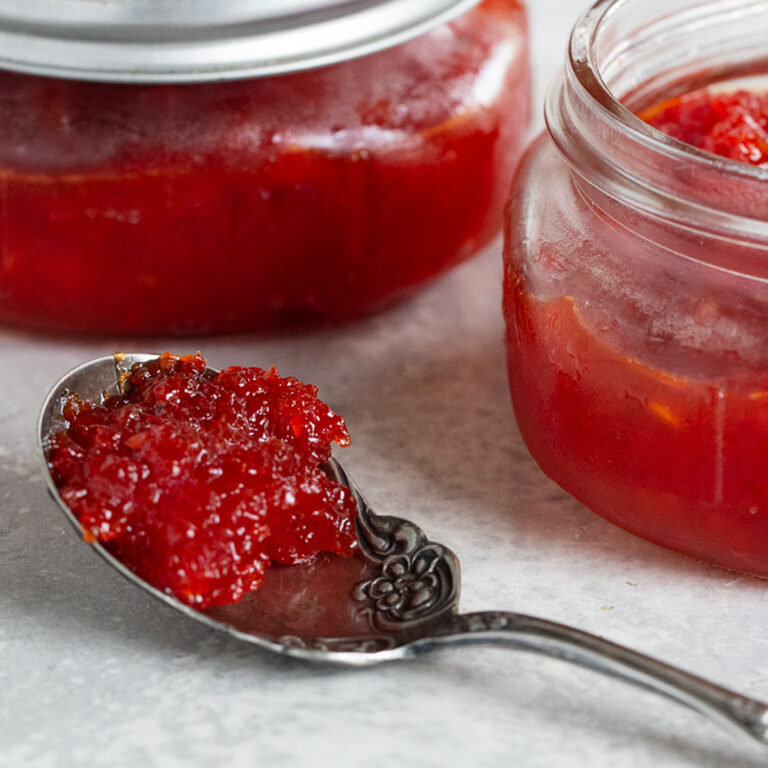 Easy No-Pectin Red Pepper Jam - Seasons and Suppers