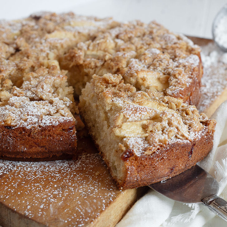 Apple Crisp Cake - Seasons and Suppers