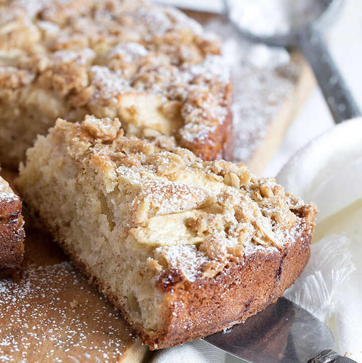 Apple Crisp Cake - Seasons and Suppers