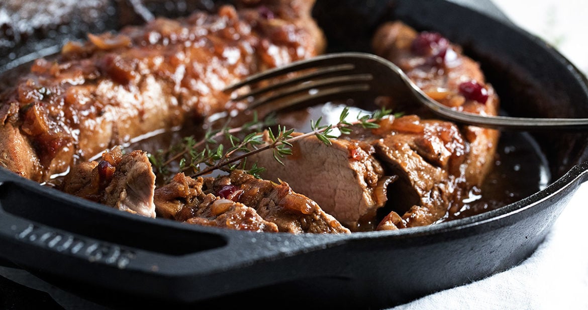 Cranberry Balsamic Pork Tenderloin - Seasons and Suppers