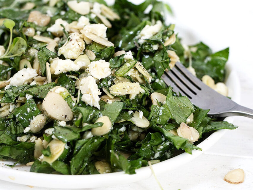Simple Feta and Toasted Almond Salad - Seasons and Suppers