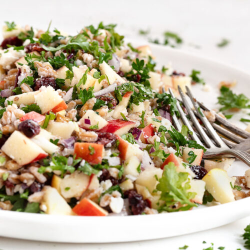 Fall Farro Salad - Seasons and Suppers