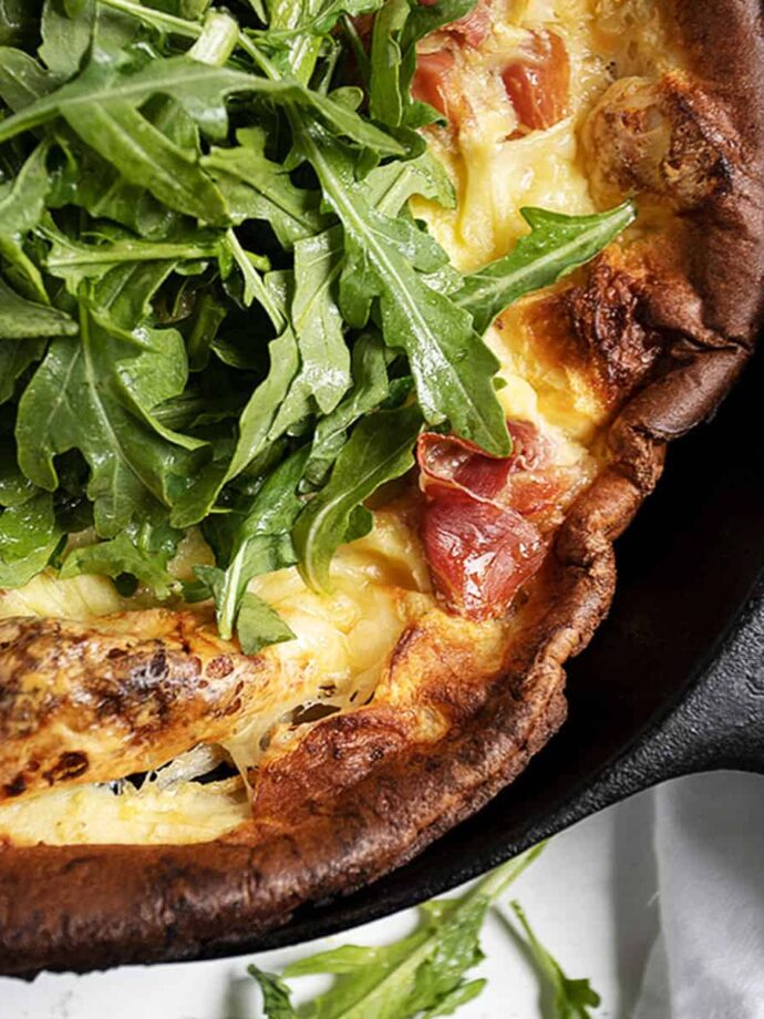 Eggs Benedict Dutch Baby - Seasons and Suppers