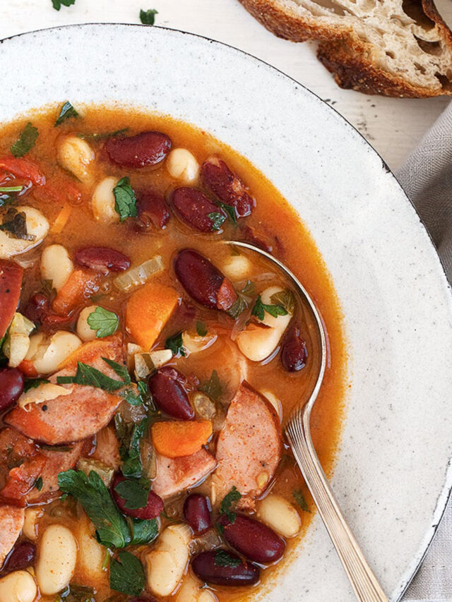 Quick and Easy Bean with Bacon Soup | Seasons and Suppers