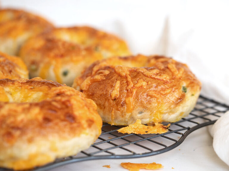 Jalapeño Cheddar Cheese Bagels - Seasons and Suppers